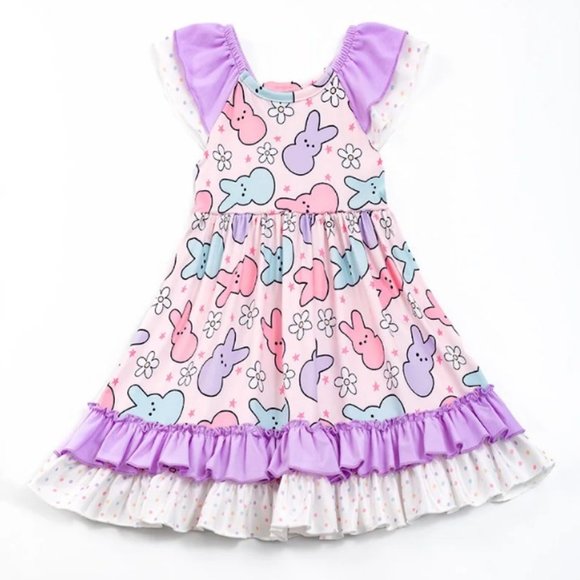 Dresses | Boutique Easter Bunny Peeps Girls Sleeveless Ruffle Dress ...